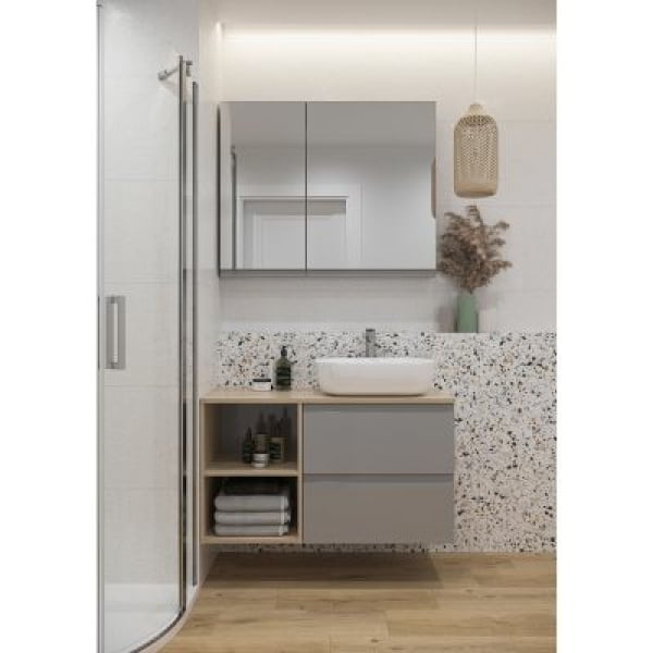 CERSANIT MODUO B690 Umywalka prostokątna 50x36cm+szafka 80cm+dwie ...