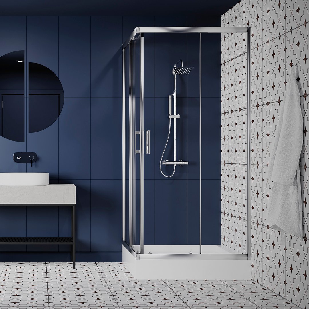 LAVEO BRESSO/DESNA kabina prysznicowa kwadratowa 80x80x185cm chrom ...